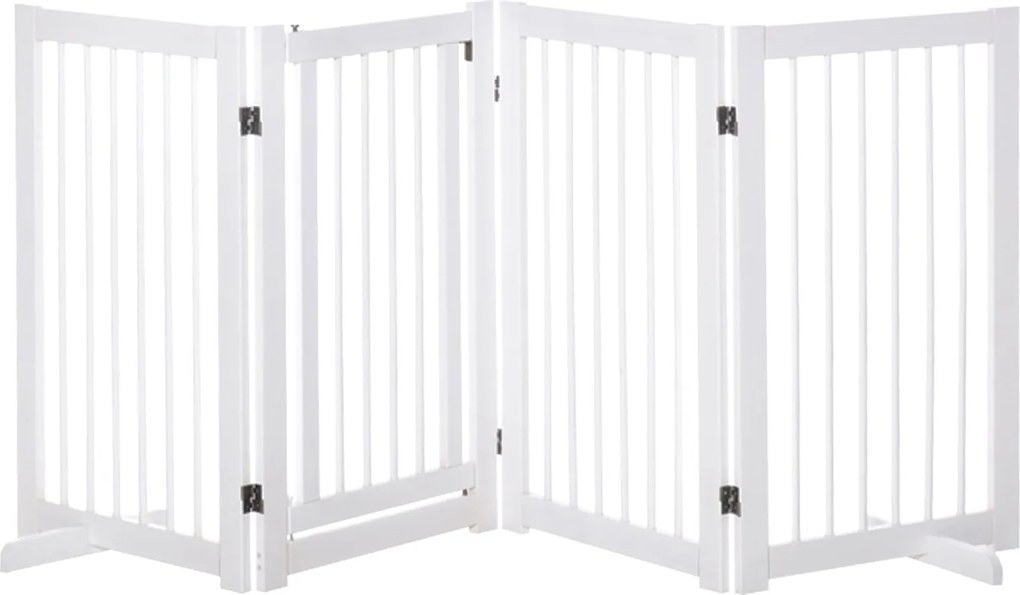 PawHut Freestanding Dog Barrier Gate s nohama 220 x 91 cm Dřevěná brána pro psy Bezpečnostní brána pro schody Dveřní ochranná brána pro schody, dveře,