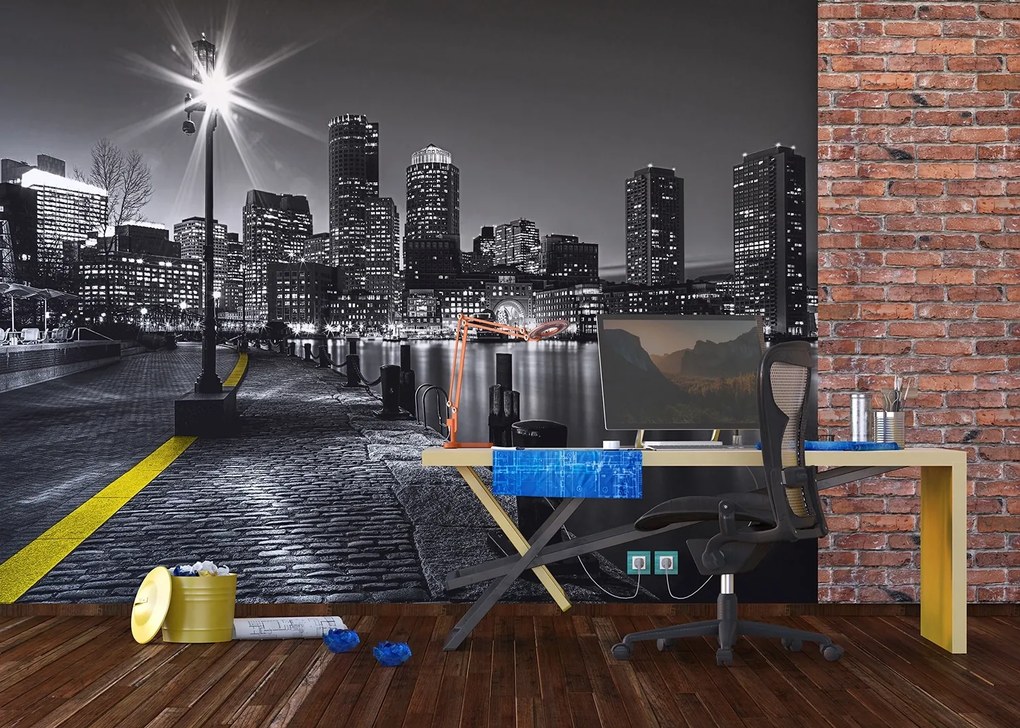 Fototapeta na zed' Noční Nábřeží Bostonu | 360 x 254 cm | DFTS1317