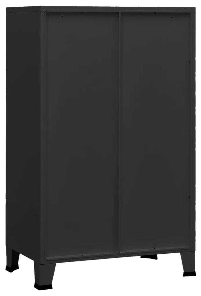 Industriální úložná skříň černá 70 x 40 x 115 cm kov - Default Title