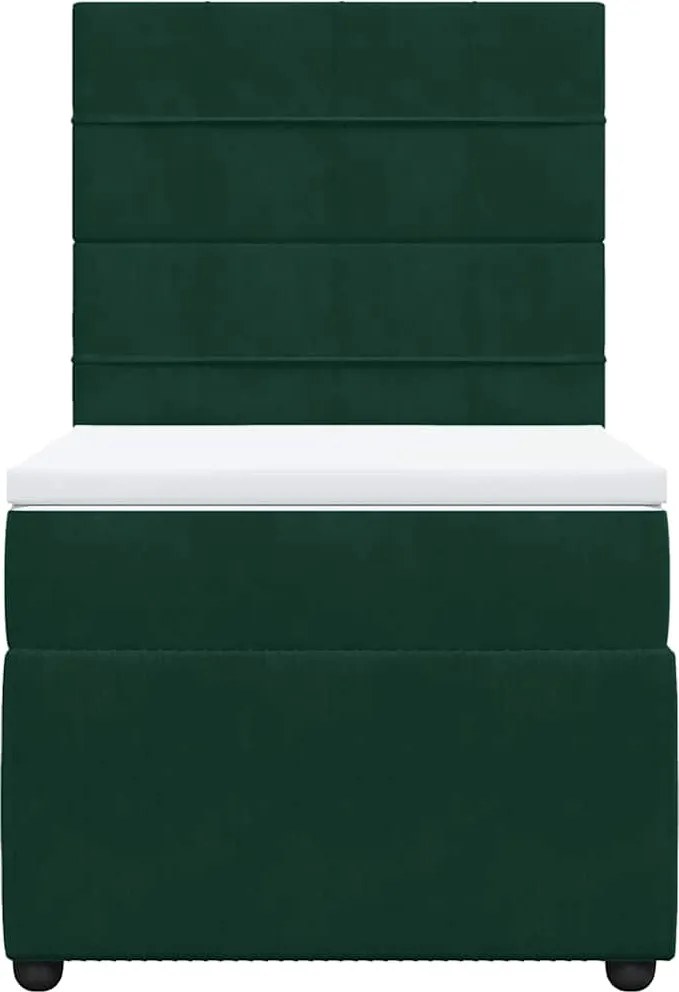 Box spring postel s matrací tmavě zelená 80 x 200 cm samet 3292193