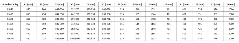 Mexen Lunar-F Duo, skládací sprchový kout 85 x 80 cm, 8mm čiré sklo, ocelový profil, 836-085L-080P-97-00