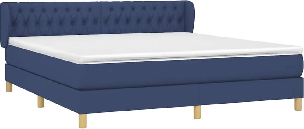 Box spring postel s matrací modrá 180x200 cm textil 3127067