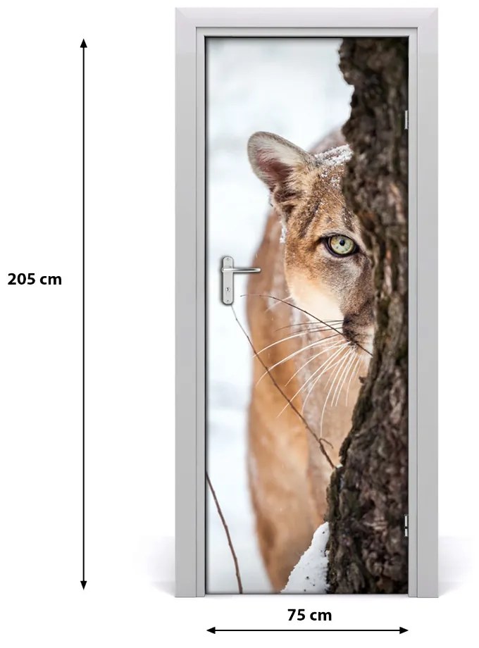 Fototapeta samolepící na dveře horská puma 75x205 cm