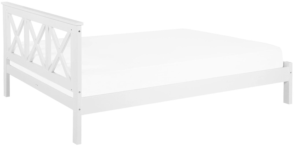 Dřevěná bílá postel 160 x200 cm TANNAY Beliani
