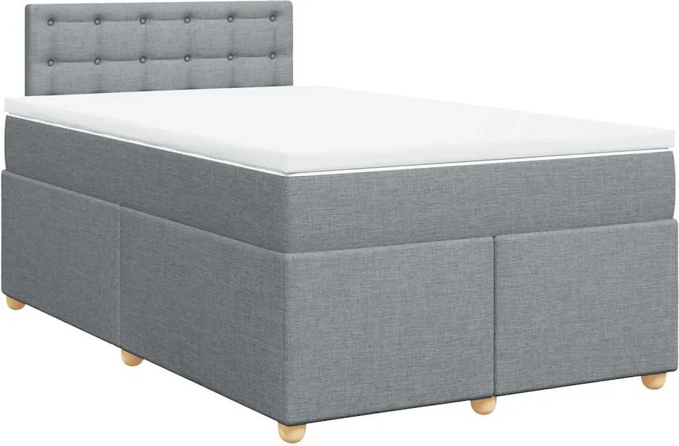 Box spring postel s matrací světle šedá 120x190 cm textil 3286633
