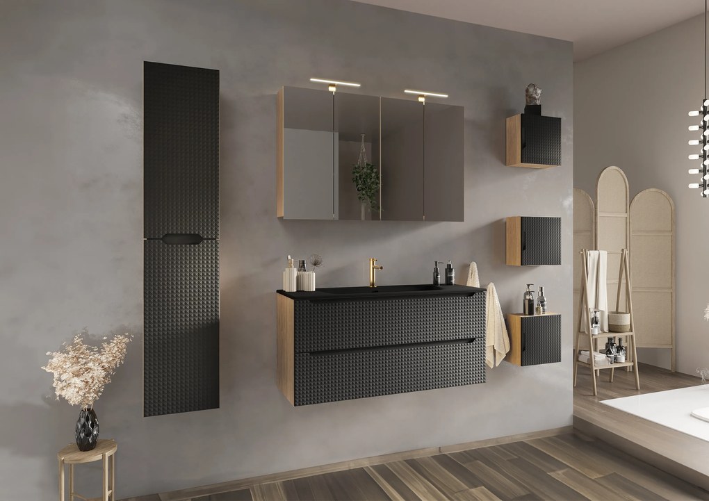 Comad Nábytkové keramické umyvadlo SKY 1 BLACK MATT 60 DP, 61x46 cm, černá matná