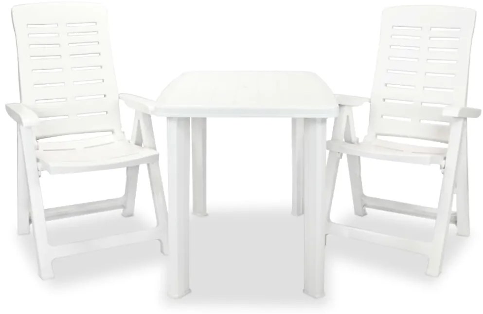 3dílný bistro set plastový bílý 275073