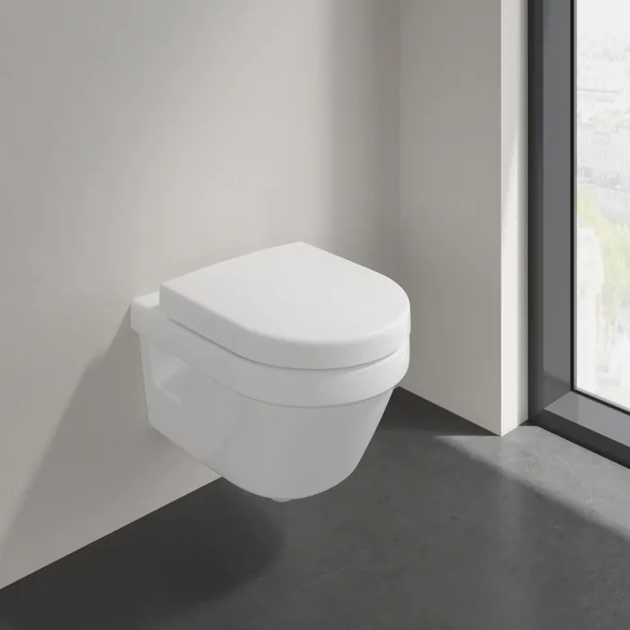 VILLEROY & BOCH Villeroy &amp; Boch ARCHITECTURA - Záchodové sedátko s poklopem Compact, s funkcí QuickRelease a SoftClose, bílá alpin 9M66S201