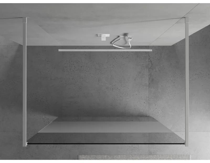 Mexen Kioto volně stojící sprchová zástěna 110 x 200 cm, Průhledné/Vzor jinovatky 8 mm, Bílá - 800-110-002-20-35
