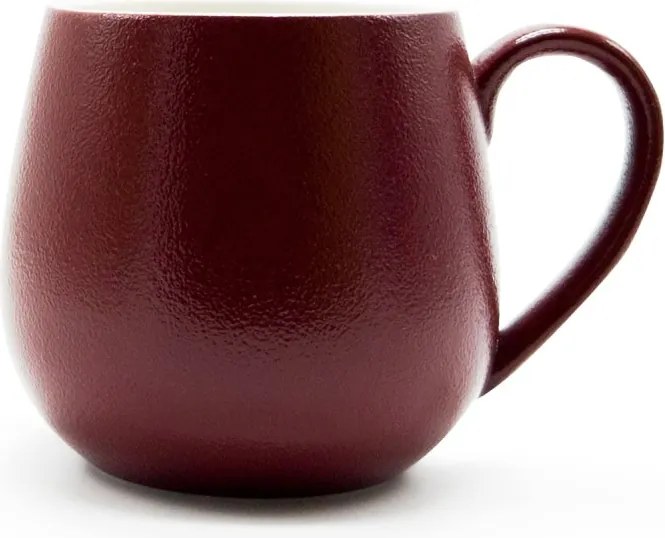 Porcelánový hrnek Dora, 400 ml – matný, vínově červený, soudkovitý tvar