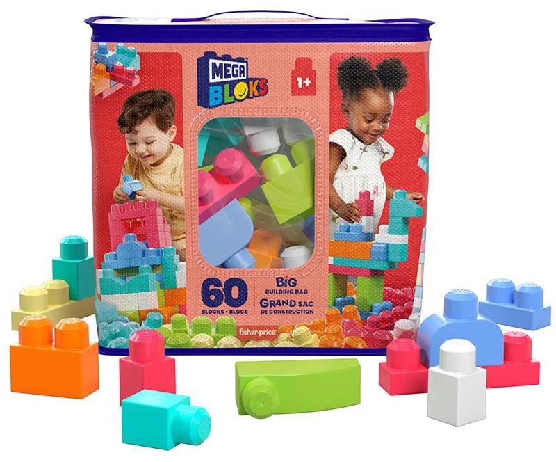 Mattel Mega Bloks Kostky v plastovém pytli - 60 dílů