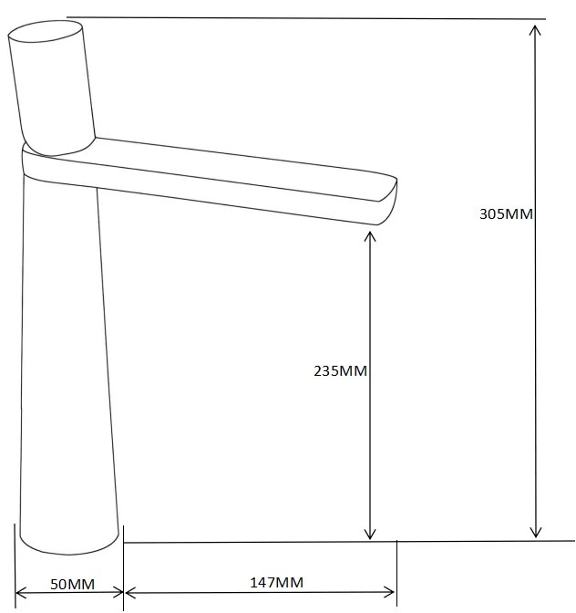 Mexen Nox vysoká umyvadlová baterie, zlatá, 744210-50