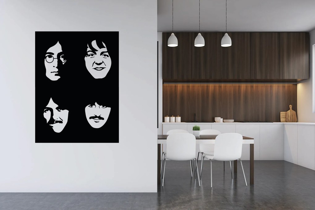 Lepy.cz Samolepka na zeď Beatles - portrét Velikost (šířka x výška): 40x53cm, Barevná varianta: Jemná růžová