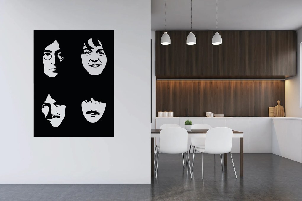 Lepy.cz Samolepka na zeď Beatles - portrét Velikost (šířka x výška): 40x53cm, Barevná varianta: Krémová