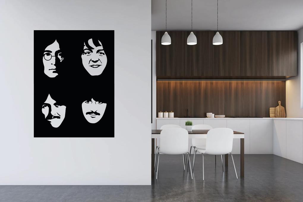 Lepy.cz Samolepka na zeď Beatles - portrét Velikost (šířka x výška): 90x120cm, Barevná varianta: Tmavě šedivá