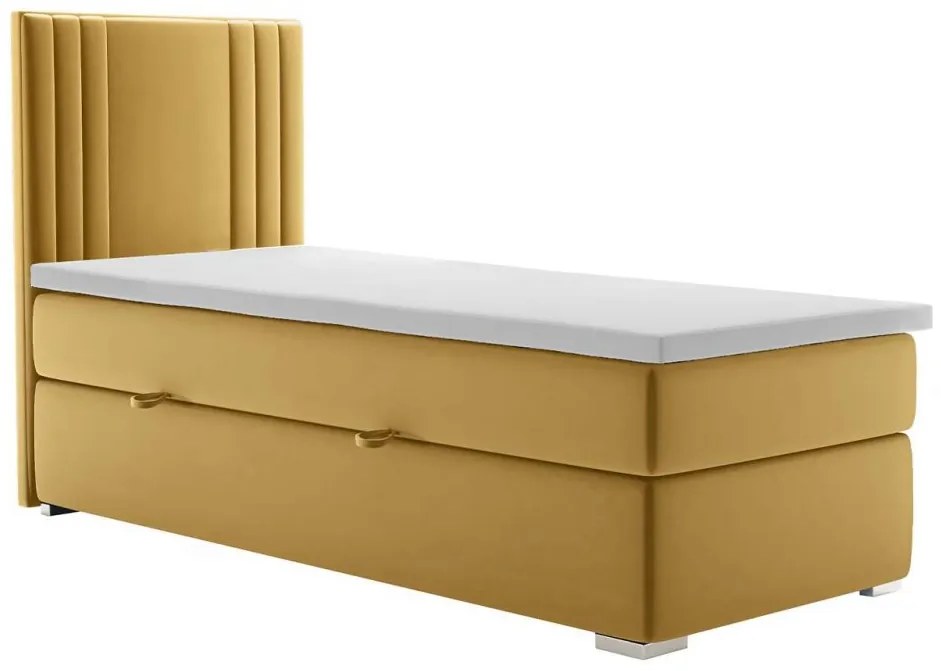 Luxusní jednolůžková postel TESA Krémová 80x200 cm Pravá