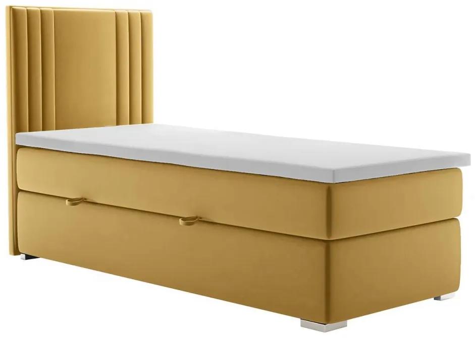 Luxusní jednolůžková postel TESA Krémová 90x200 cm Pravá