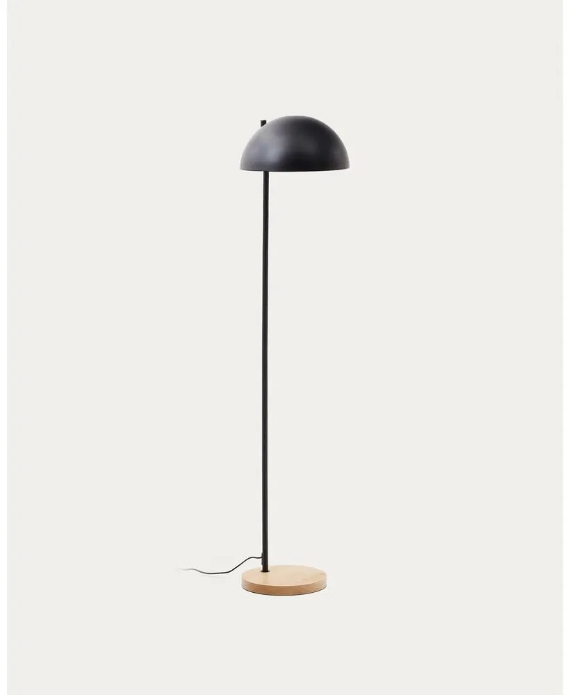 Černá/v přírodní barvě stojací lampa s kovovým stínidlem (výška 150 cm) Catlar – Kave Home