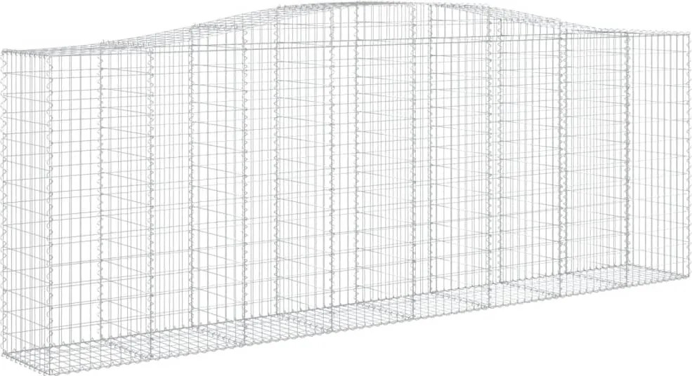 Klenuté gabionové koše 9 ks 400x50x140/160cm pozinkované železo 3145989