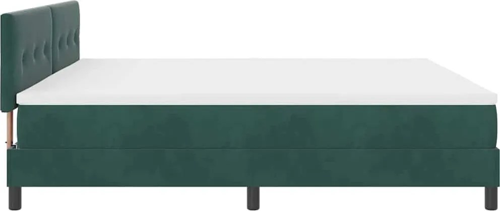 Postel s boxspringem s čelo Tmavě zelená 200 x 200 cm samet 3339197