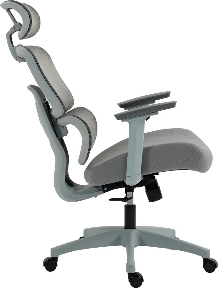 Ergonomická kancelářská židle COSMO - šedá síťovina / nosnost 150 kg