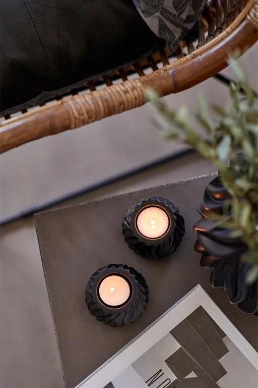 Morsø Stojánek na čajovou svíčku Flame (sada 2 ks) Black