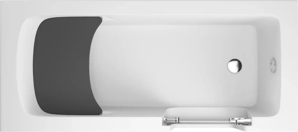 A-interiéry Polimat AVO vana pro seniory 150 x 75 cm s dvířky s bílým čelním krycím panelem vč. sifonu bílá