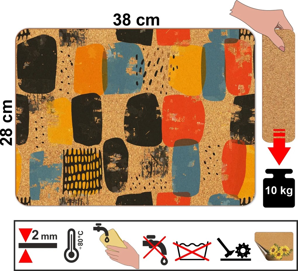 PokojovaDekorace.cz, Korkové prostírání s potiskem - 568, Skandinávie, 28x38cm 1 ks