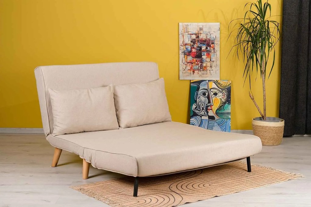 Designová rozkládací pohovka Felicitas 120 cm krémová