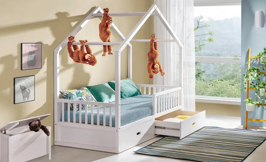 Casarredo - Komfort nábytek Dětská postel TROLI s úložným prostorem, domeček | barva: dol moření ořech