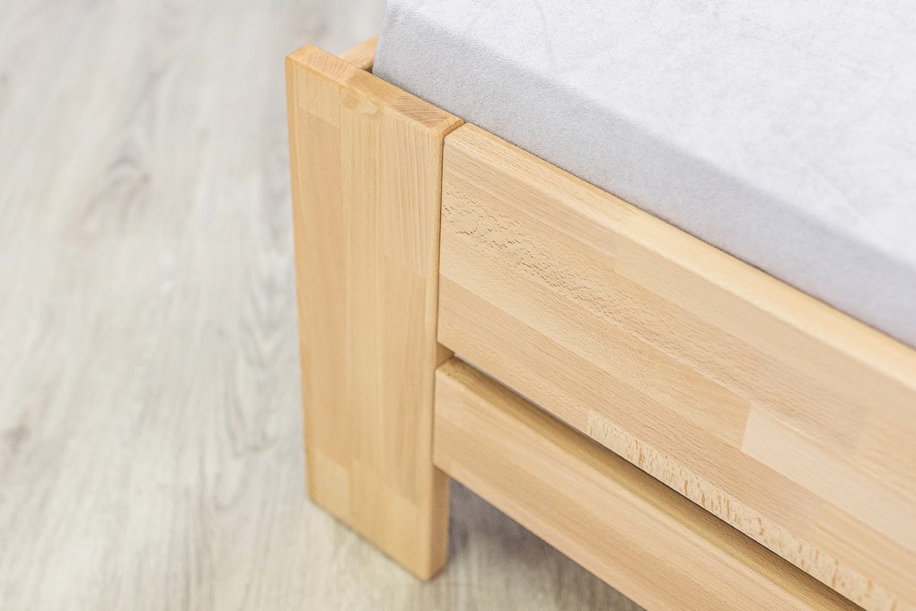 Masivní postel DARA - Solwo Design Dřevo a odstín oleje: DUB Cink - Olejování přírodní, Rozměr spací plochy: 240x200