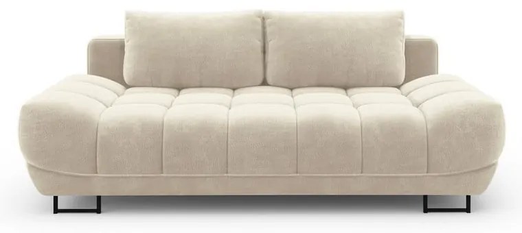 Béžová sametová rozkládací/s úložným prostorem pohovka 215 cm Cirrus - II. jakost – Windsor & Co Sofas