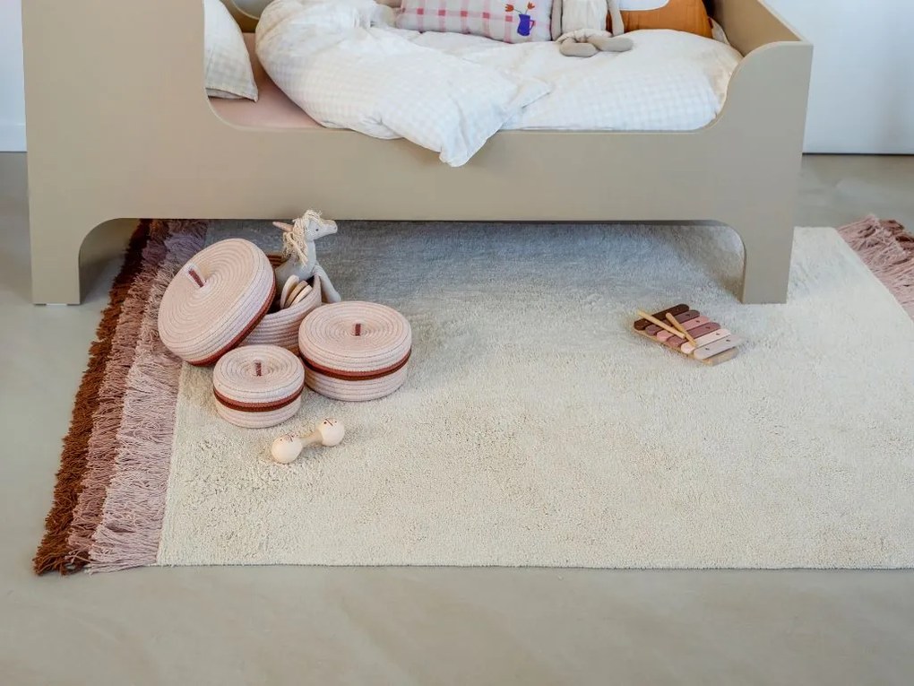 Krémový obdélníkový koberec IRIS s třásněmi