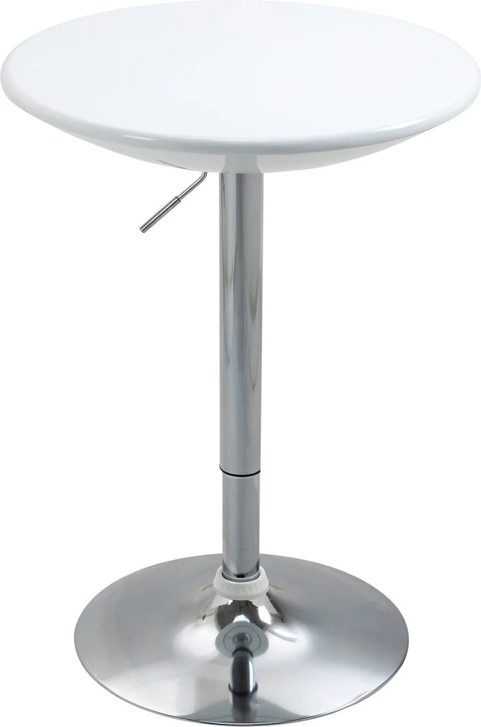 HOMCOM Barový stůl moderní jídelní stůl výškově nastavitelný kovový ABS lakovaný bílá Ø61 x 76-97 cm do kuchyně a obývacího pokoje | Aosom.de