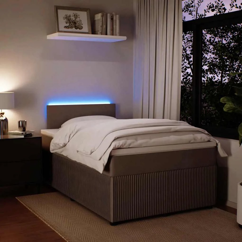 Box spring postel s matrací světle šedá 120 x 200 cm samet 3290004