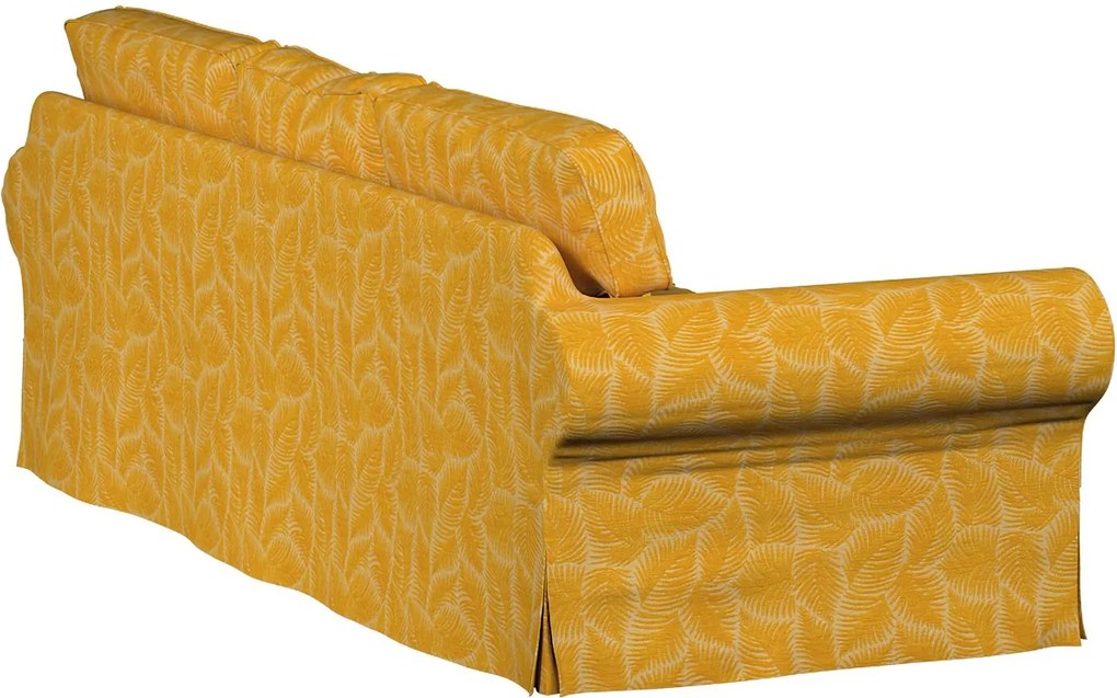 Potah na pohovku IKEA Ektorp 3-místná, nerozkládací barva žlutá látka pletený vzor, vzorované