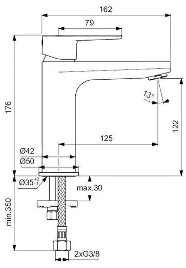 Ideal Standard Cerafine O Umyvadlová baterie, rosé BD131RO