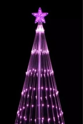 Venkovní vánoční světelný kužel, 2m vysoký, 480 LED diod, bílá konstrukce, různé barvy na výběr Barva: Růžová