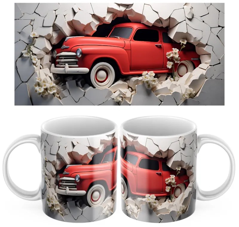 Keramický Hrníček Retro Auto