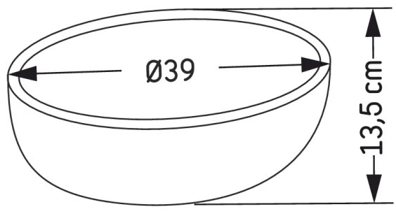 Umyvadlo na desku BERGEN pr. 39 cm beton/šedá