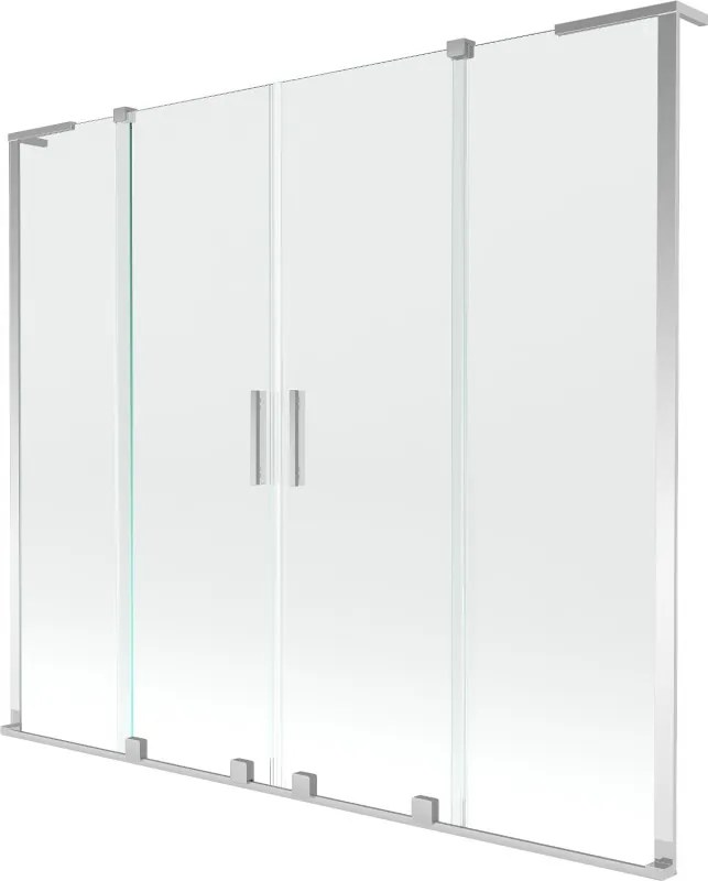 Mexen Velar L Duo, 2-křídlová posuvná vanová zástěna 200 x 150 cm, 8mm čiré sklo, chromová, 896-200-003-02-01