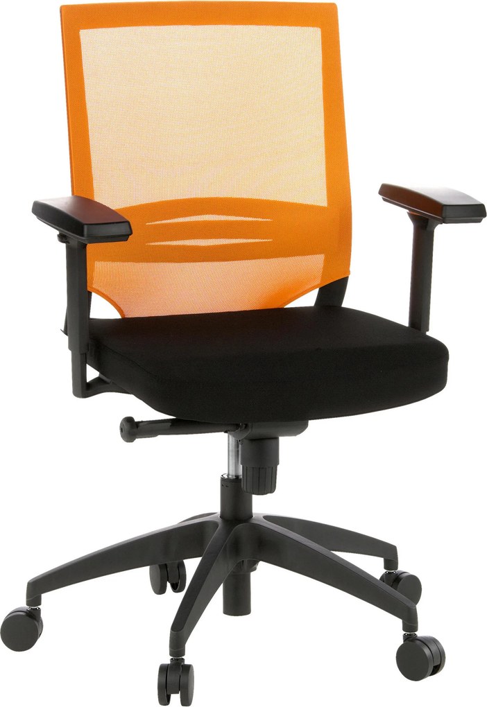 XXXLutz OTOČNÁ ŽIDLE, síťovina, plochá tkanina, oranžová, černá MID.YOU - Online Only kancelářské židle - 001918007703