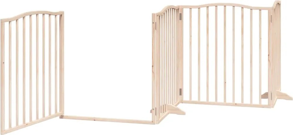 Zábrana pro psy s dvířky skládací 6 panelů 480 cm topol 3155613