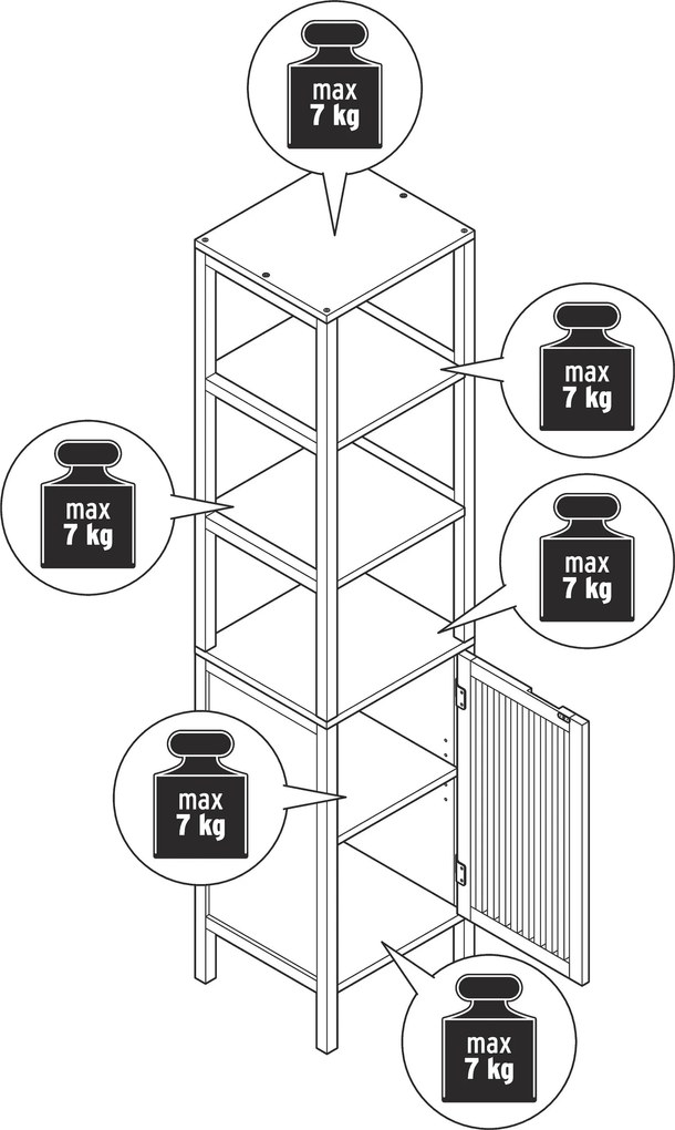 Tchibo - Úložný regál ve skandinávském stylu - barva: hnědá
