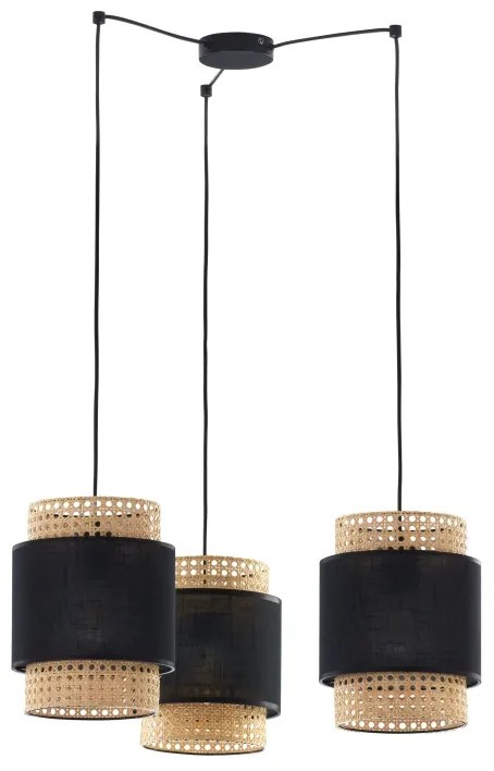 TK LIGHTING Sada osvětlení - BOHO, sestava č. 3, černá/slámová