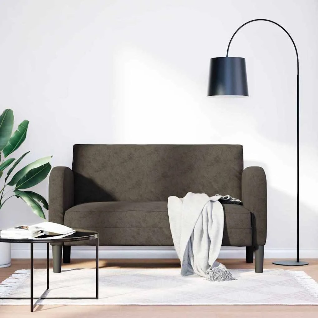 Loveseat Sofa tmavě šedá 110 cm umělá kůže