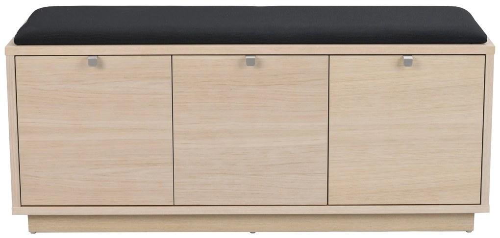 Rowico světle hnědá lavice s úložným prostorem CONFETTI a černým sedákem 106 cm 103767