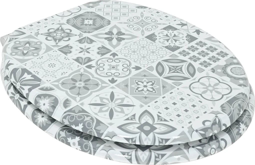 Toaletní sedátko s tlumeným zavíráním 2 ks Modro-bílá porcelán 3414540