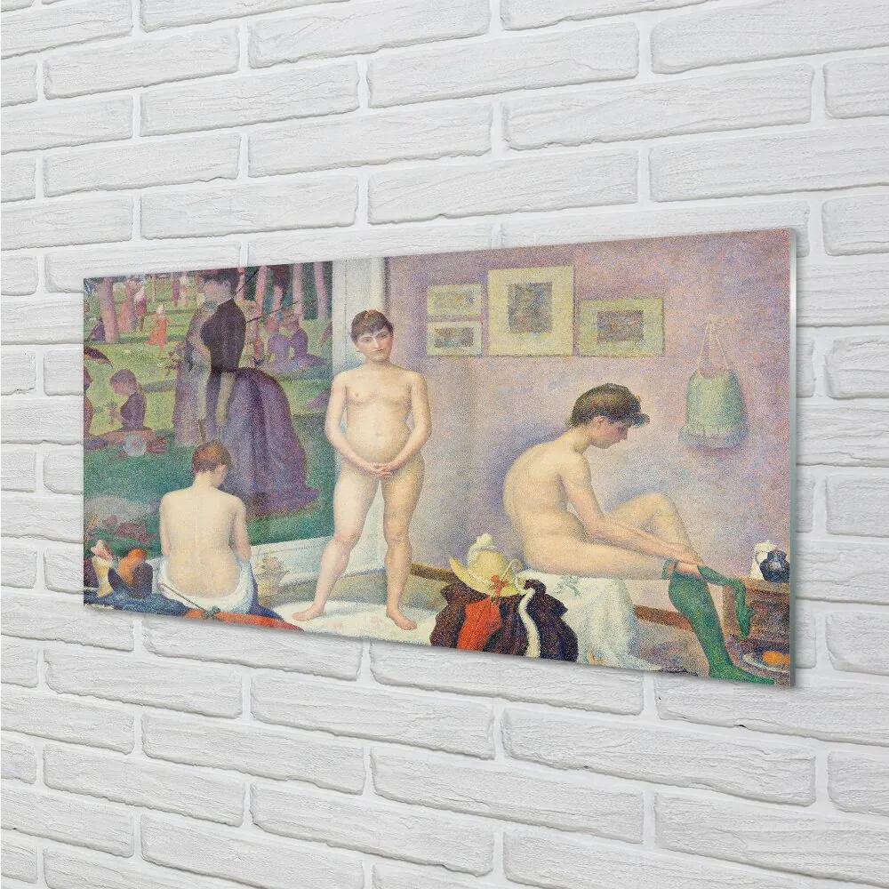 Obraz na skle Umění malované modely 120x60 cm