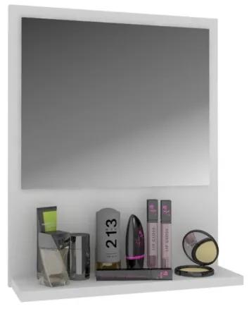 Levné malé závěsné zrcadlo s poličkou 55 x 45 Dub RJK světlý